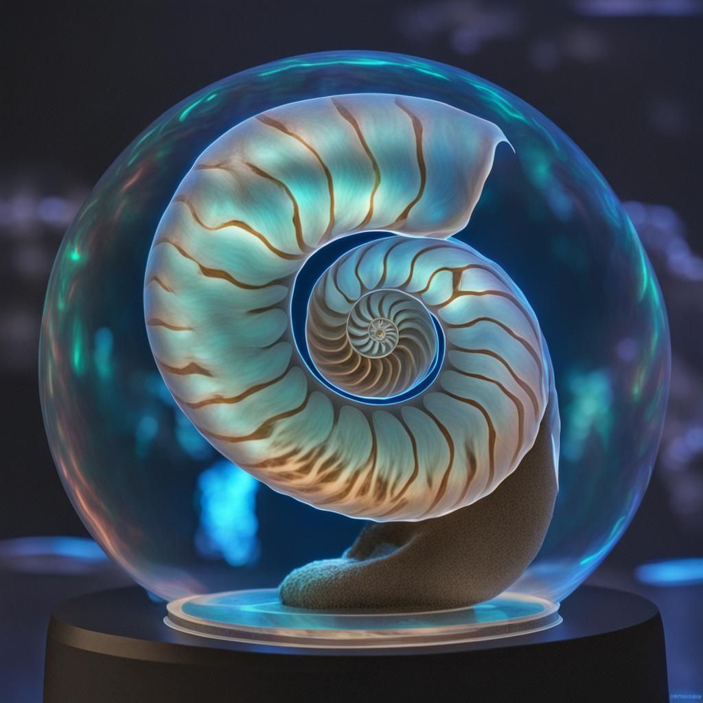 Hologram of nautilus - AI Generated Artwork - NightCafe Creator