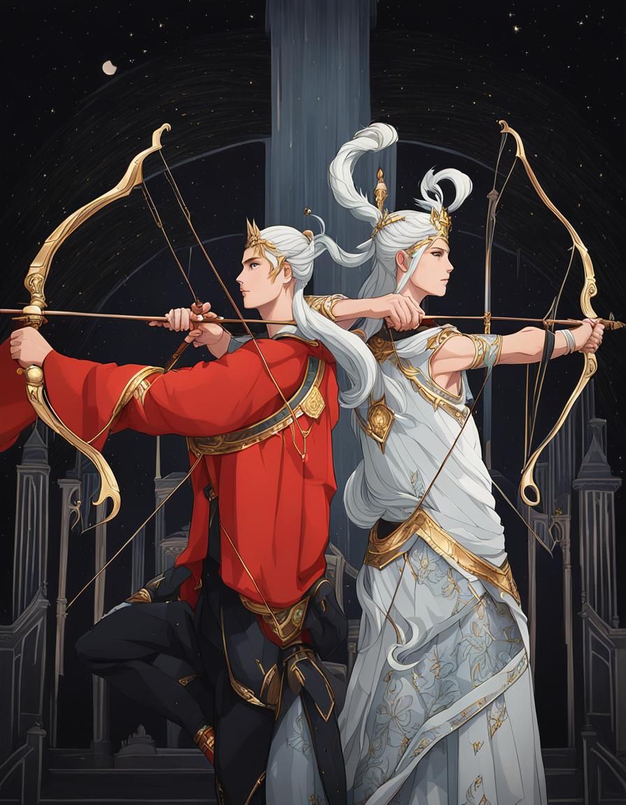 Divine Archer Twins Artemis and Apollo - AI Generated Artwork - NightCafe Creator