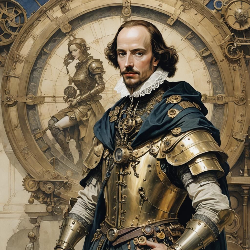 Steampunk William Shakespeare - AI Generated Artwork - NightCafe Creator