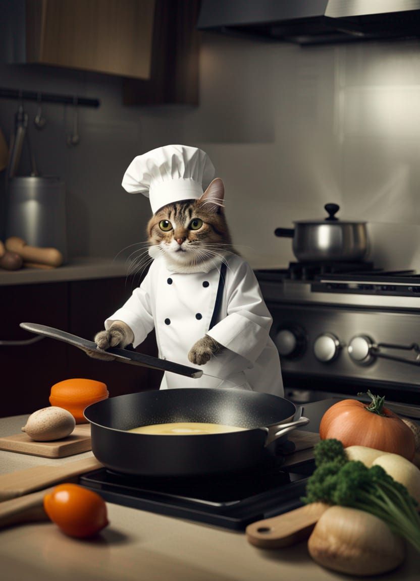 Chef cat, - AI Generated Artwork - NightCafe Creator