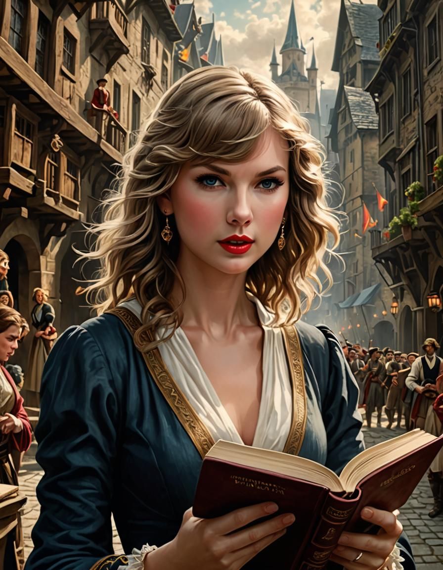 Taylor Swift Reading Jonathan Swift, Swiftly. - AI Generated Artwork ...