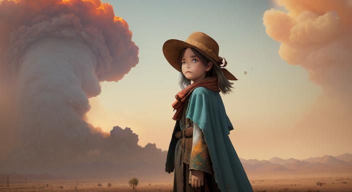 Desert ghost town covered in fire smoke everywhere forming ghosts in ...