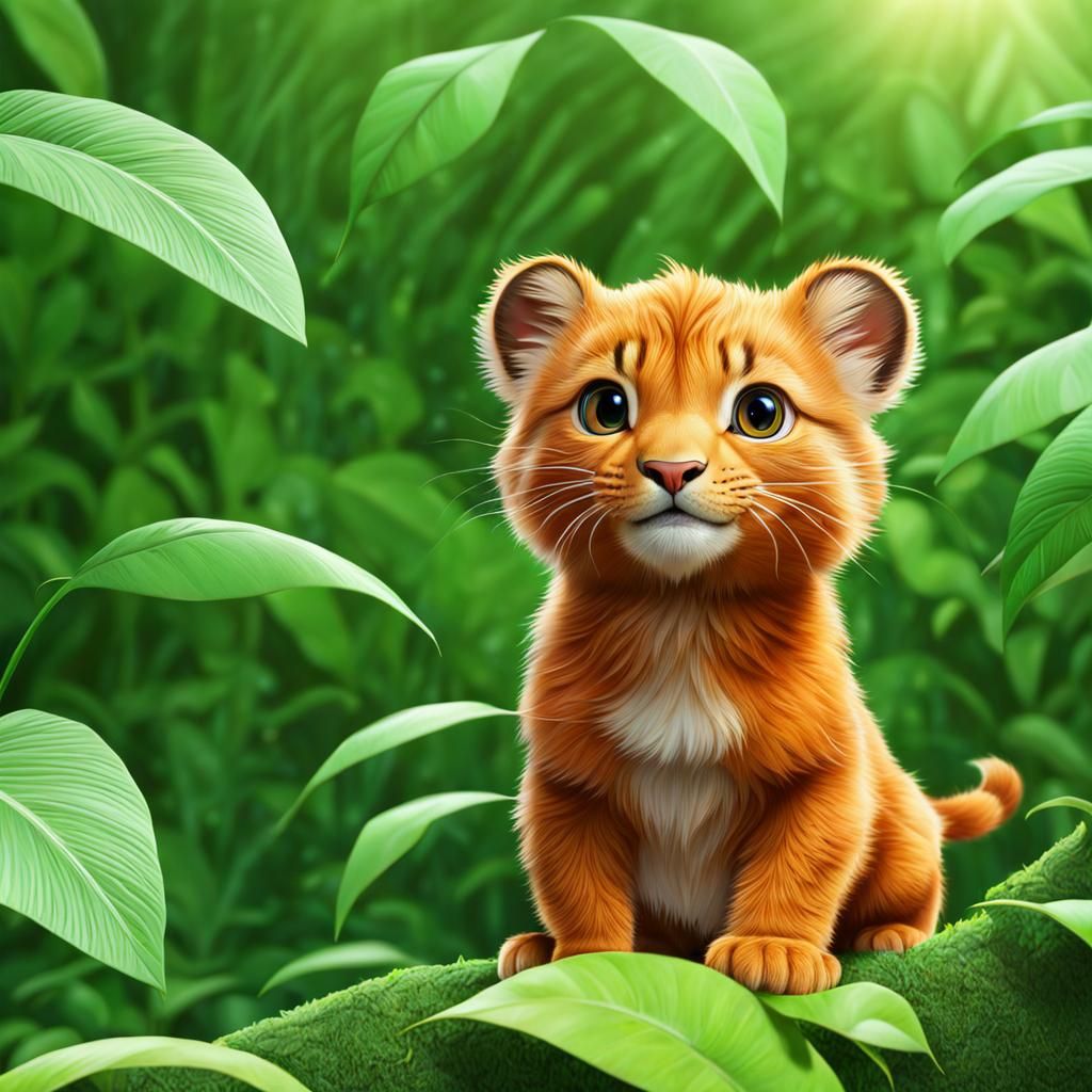 Invisible cute adorable Camelion in a jungle scene - AI Generated ...