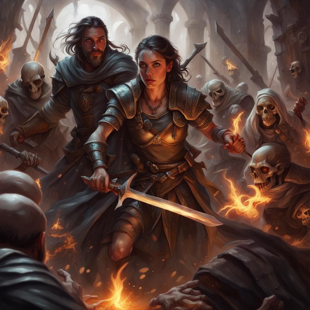 1:1 format ttrpg cover illustration art photorealistic cinematic ...