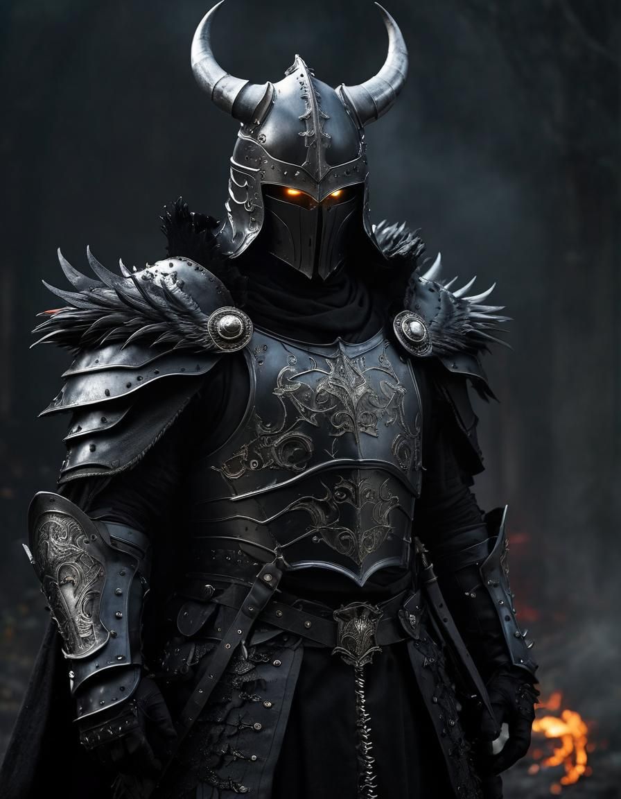 A dark gothic knight in armor of raven steel - AI Generated Artwork ...