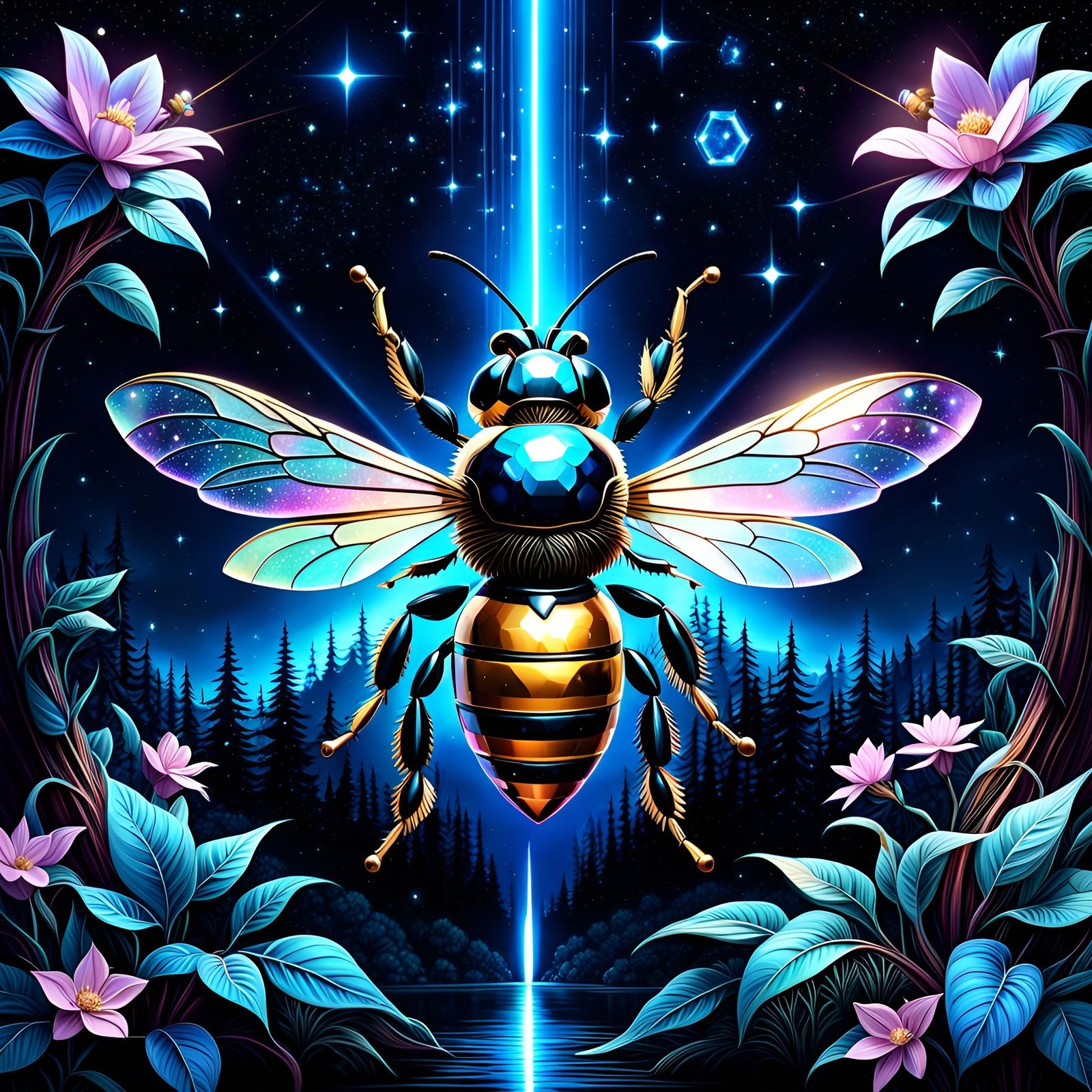 Pink Crystal Bee - AI Generated Artwork - NightCafe Creator