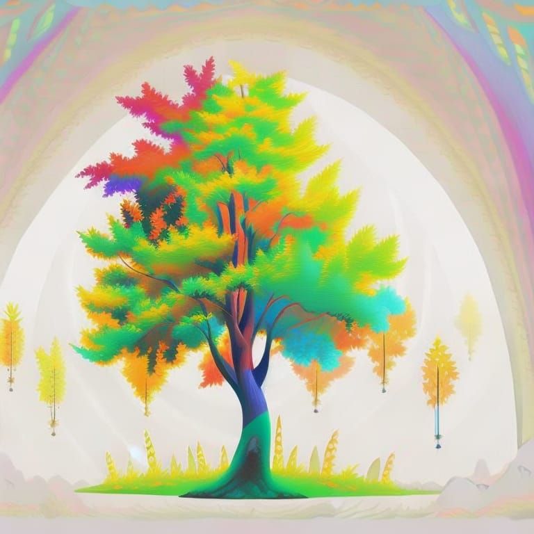 Painting of a tree similar by android jones - AI Generated Artwork ...