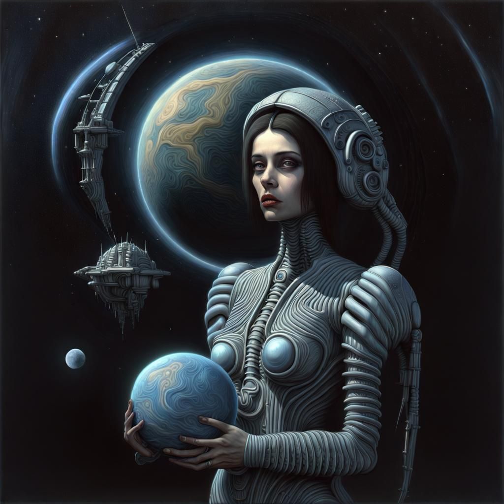 In outerspace - alien woman 2 - AI Generated Artwork - NightCafe Creator