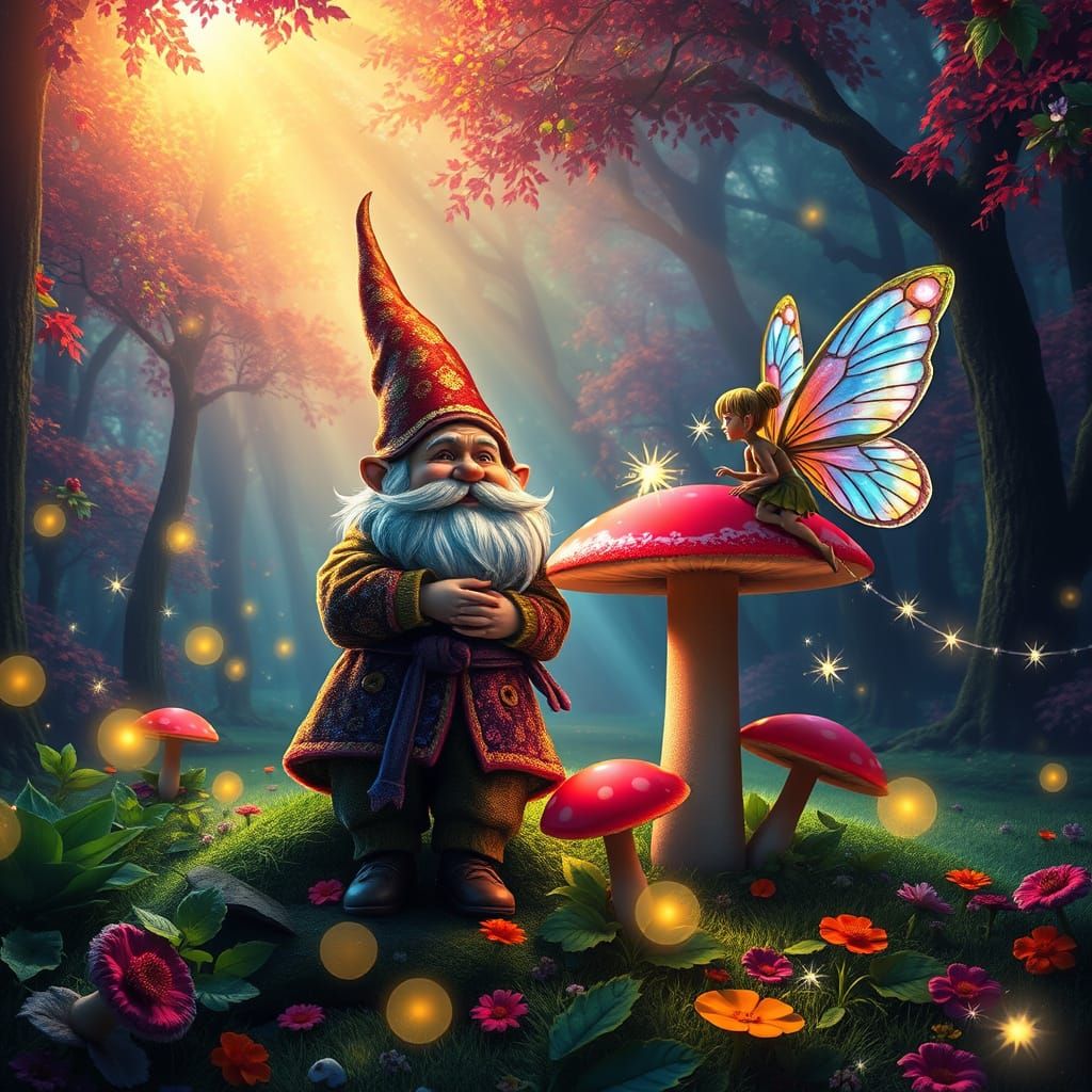 Vibrant Besties - Gnomes and Fairies in Vibrant Enchanted Fo...