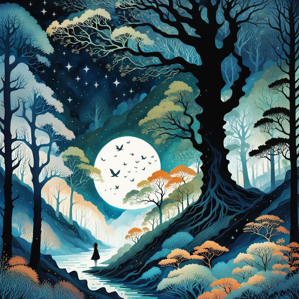 A midnight stroll - AI Generated Artwork - NightCafe Creator