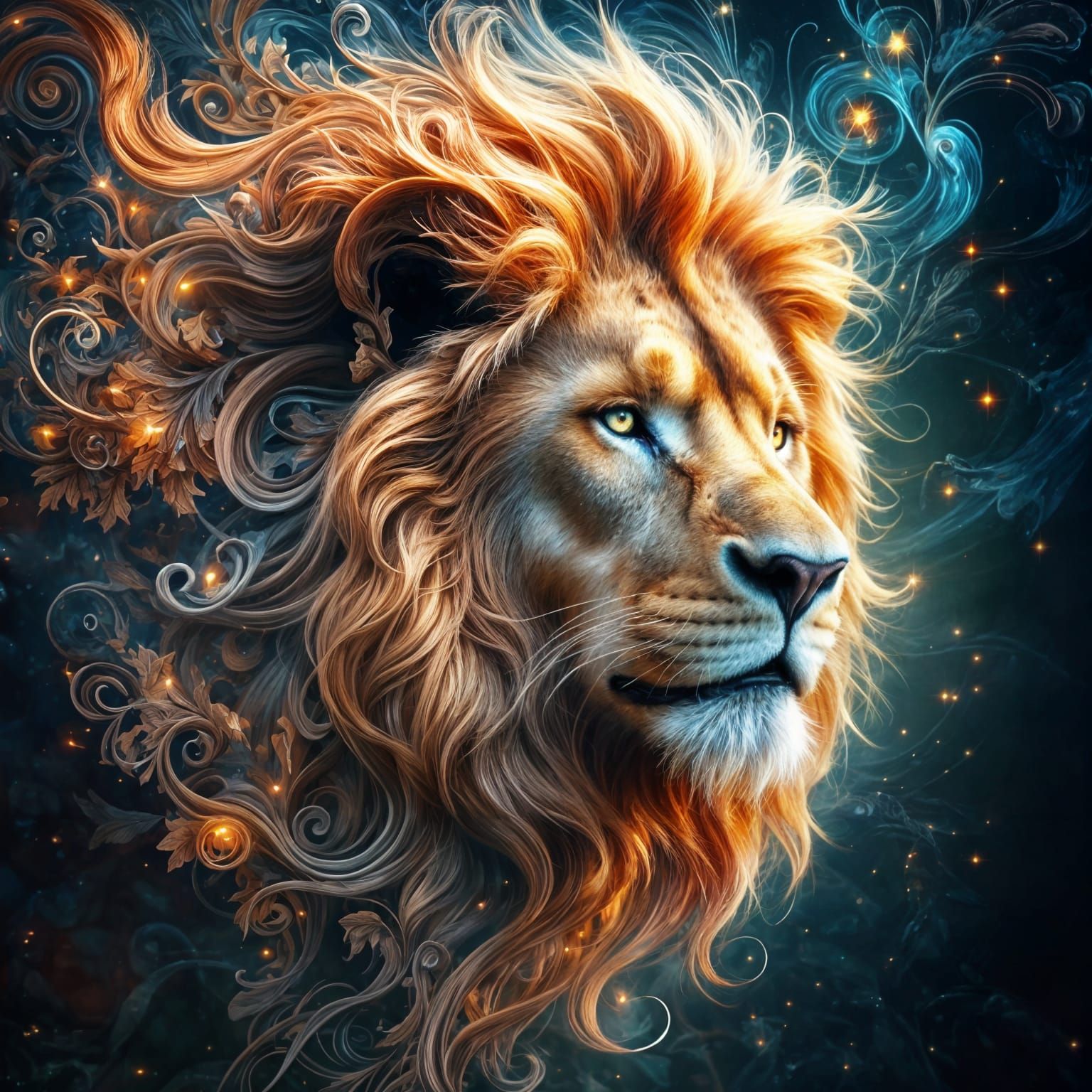 Surreal Lion - Surreal Lion in Ethereal Fantasy Style