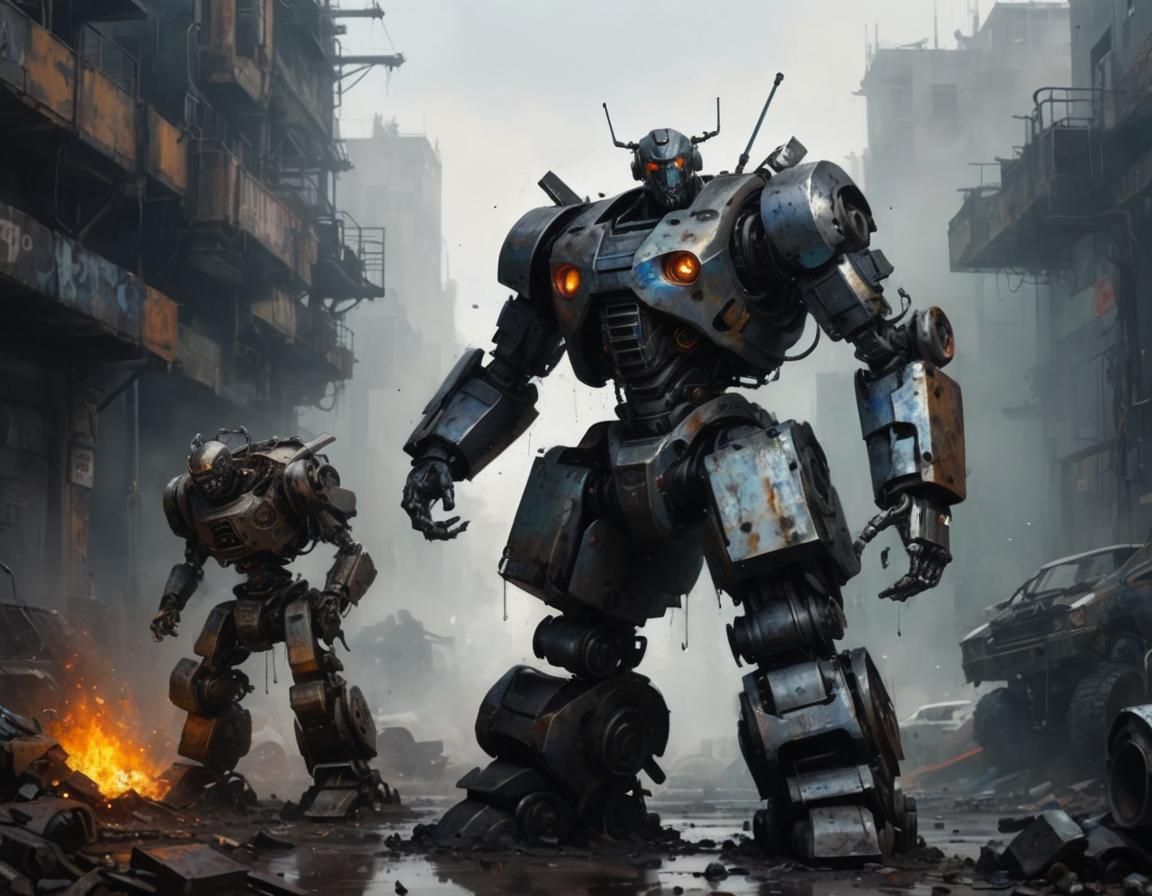 'Real Steel' bots are looking for fun ! - AI Generated Artwork ...