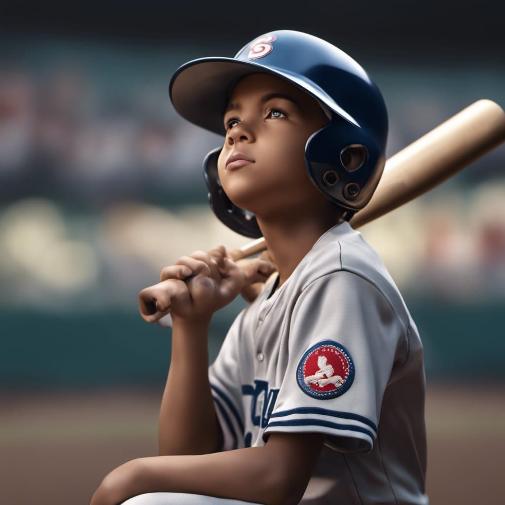 Little league baseball player dreaming of the big leagues - AI ...