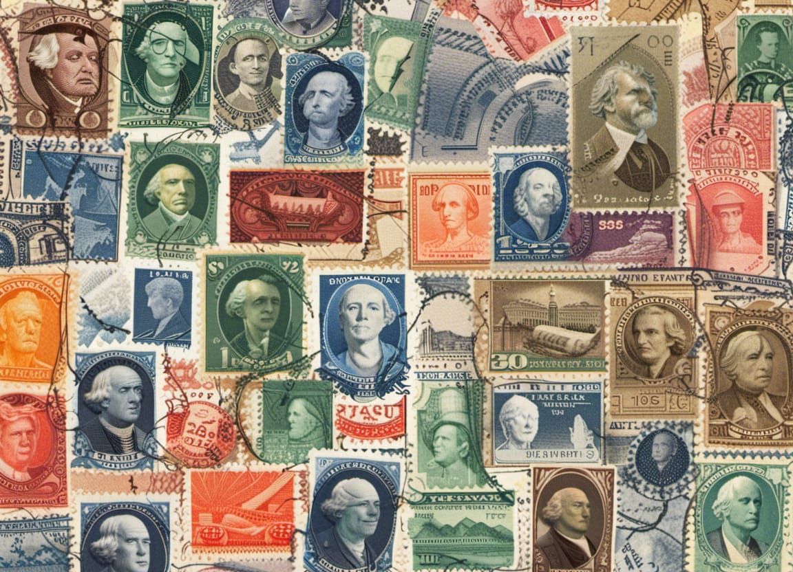 united states postage stamps collage - AI Generated Artwork - NightCafe ...