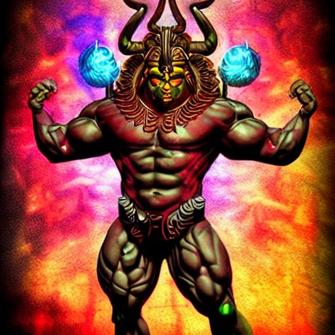 juggernaut draconic shiva cernunnos with big muscles - AI Generated ...
