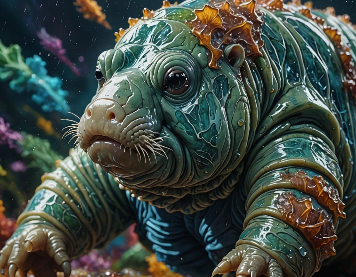 Close up photo of a tardigrade (upscaled-ish) - AI Generated Artwork - NightCafe Creator