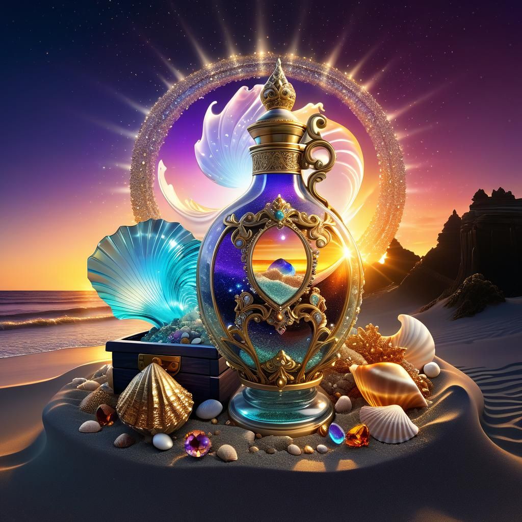 Treasures washed ashore - AI Generated Artwork - NightCafe Creator