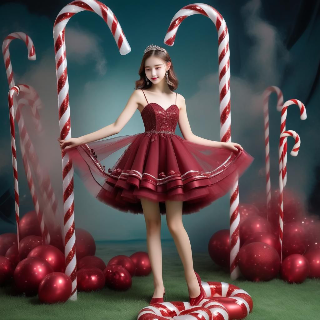 Deep Red Mini Evening Dress Realistic & Creative. Redone. - AI Generated Artwork - NightCafe Creator