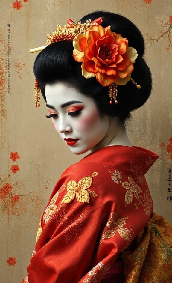 Geisha Lady - Ethereal Geisha in Vibrant Colors