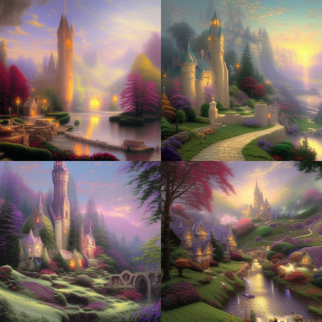 the middle ages ethereal fantasy hyperdetailed mist Thomas Kinkade - AI Generated Artwork ...