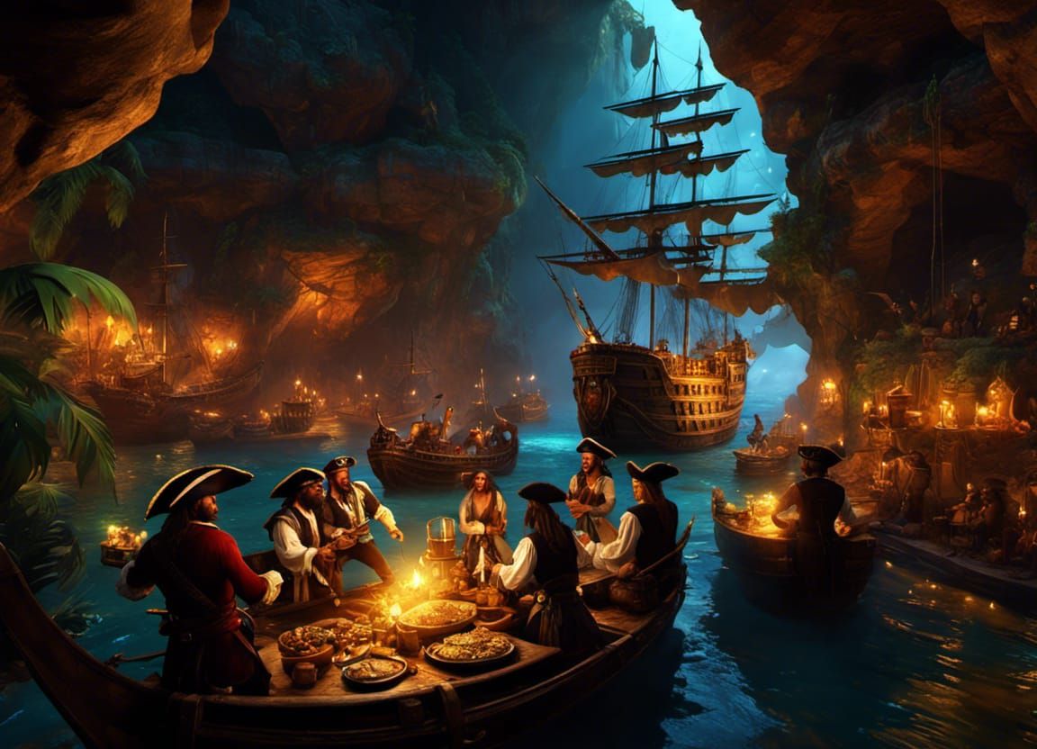 Good treasure, Great food, impressive base, perfect pirate company - AI ...