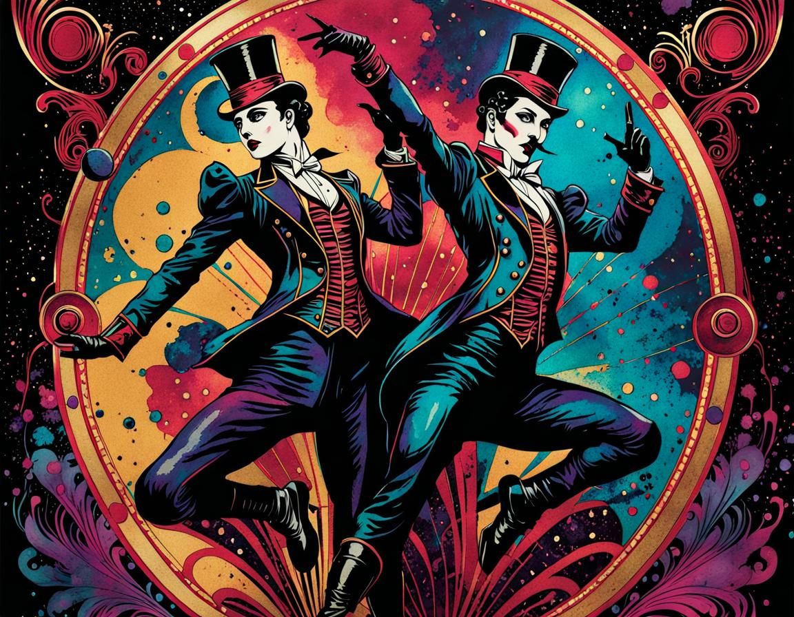 Acrobat Twins - AI Generated Artwork - NightCafe Creator