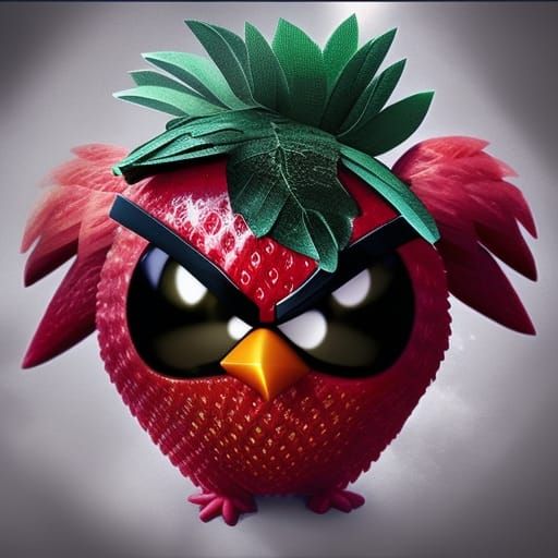 strawberry angry bird - AI Generated Artwork - NightCafe Creator