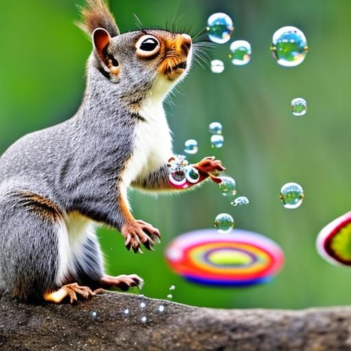 Squirrel bubbles - AI Generated Artwork - NightCafe Creator
