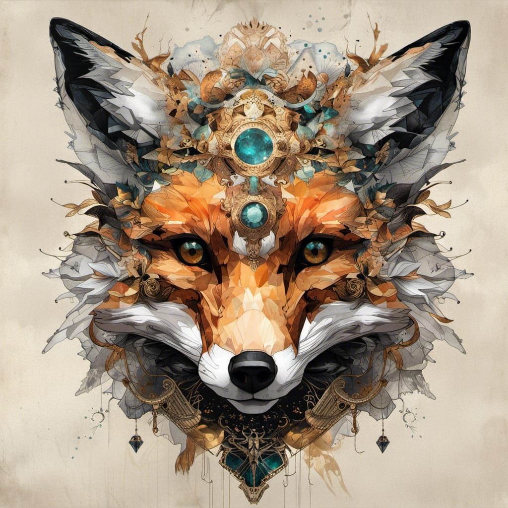 portrait of an anthropomorphic fox baron : shiny aura : highly detailed ...