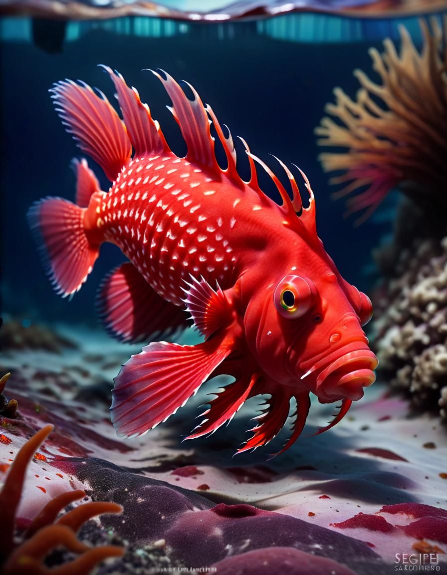 Red Handfish - AI Generated Artwork - NightCafe Creator