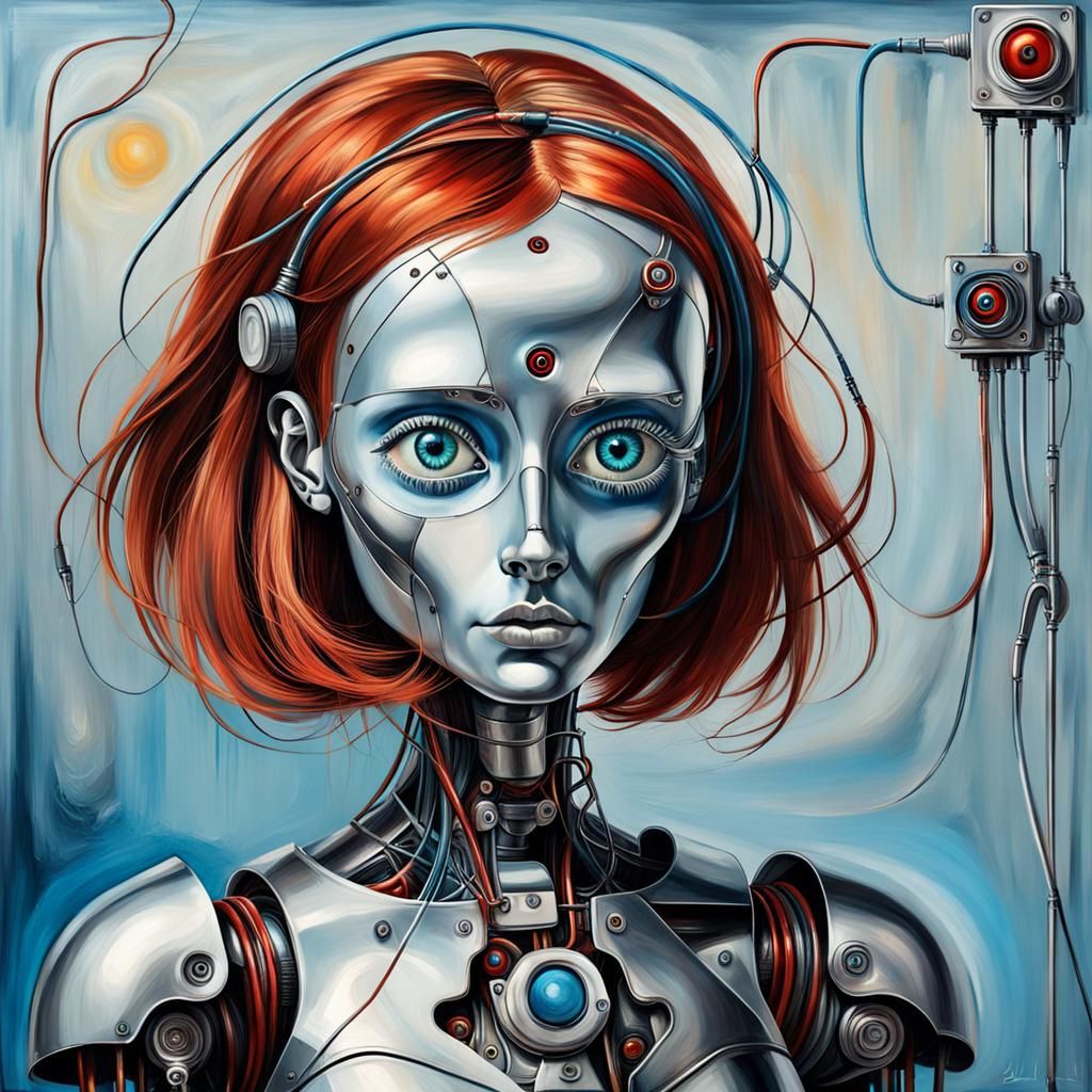 Cute Robot - Surreal - Surrealist Robot Goddess Emerges from...