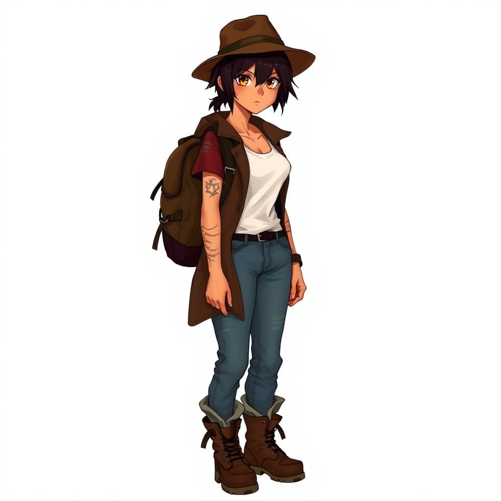 Asian Warrior Woman Stands Tall in the Wilderness - AI Art