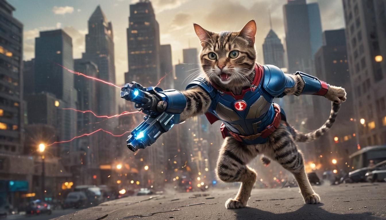 Superhero Cat - AI Generated Artwork - NightCafe Creator