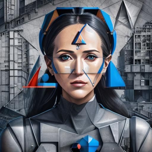 geometric portrait - AI Generated Artwork - NightCafe Creator