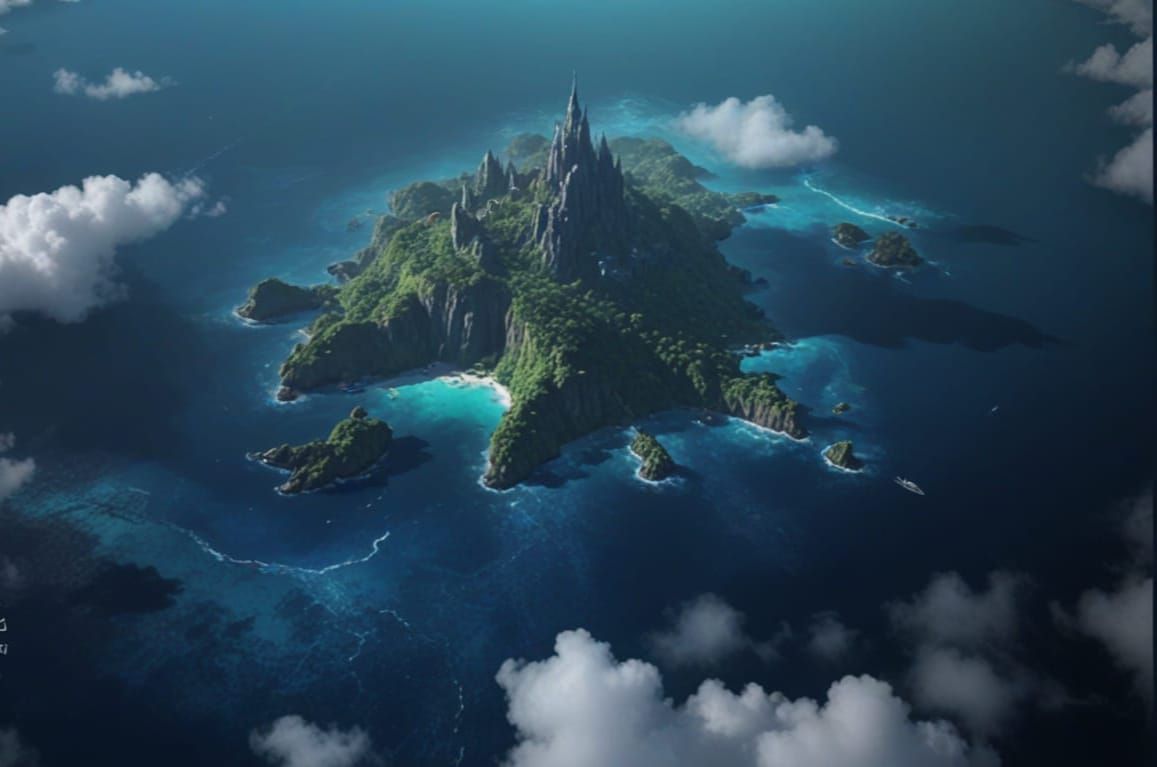 Disney-Inspired Neverland Island Panorama - AI Art