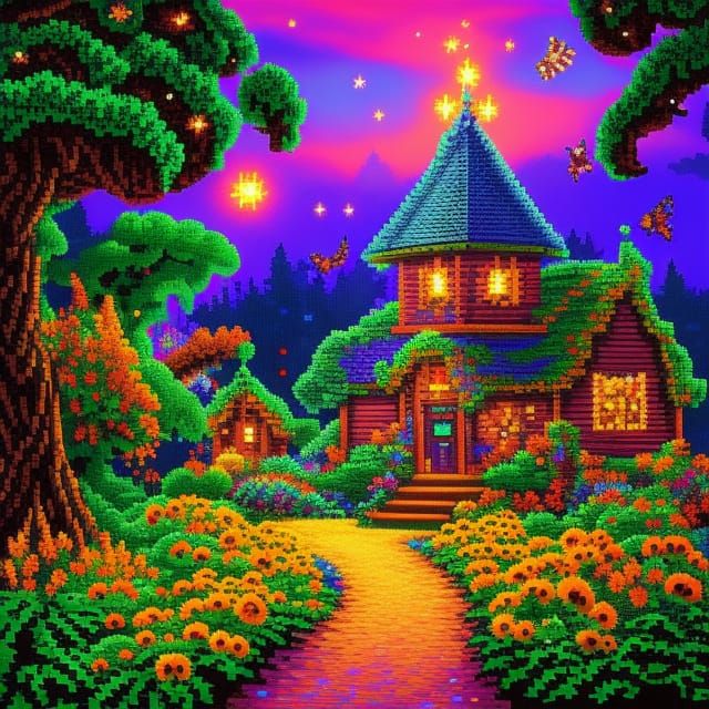 Pixel Mansion - AI Generated Artwork - NightCafe Creator