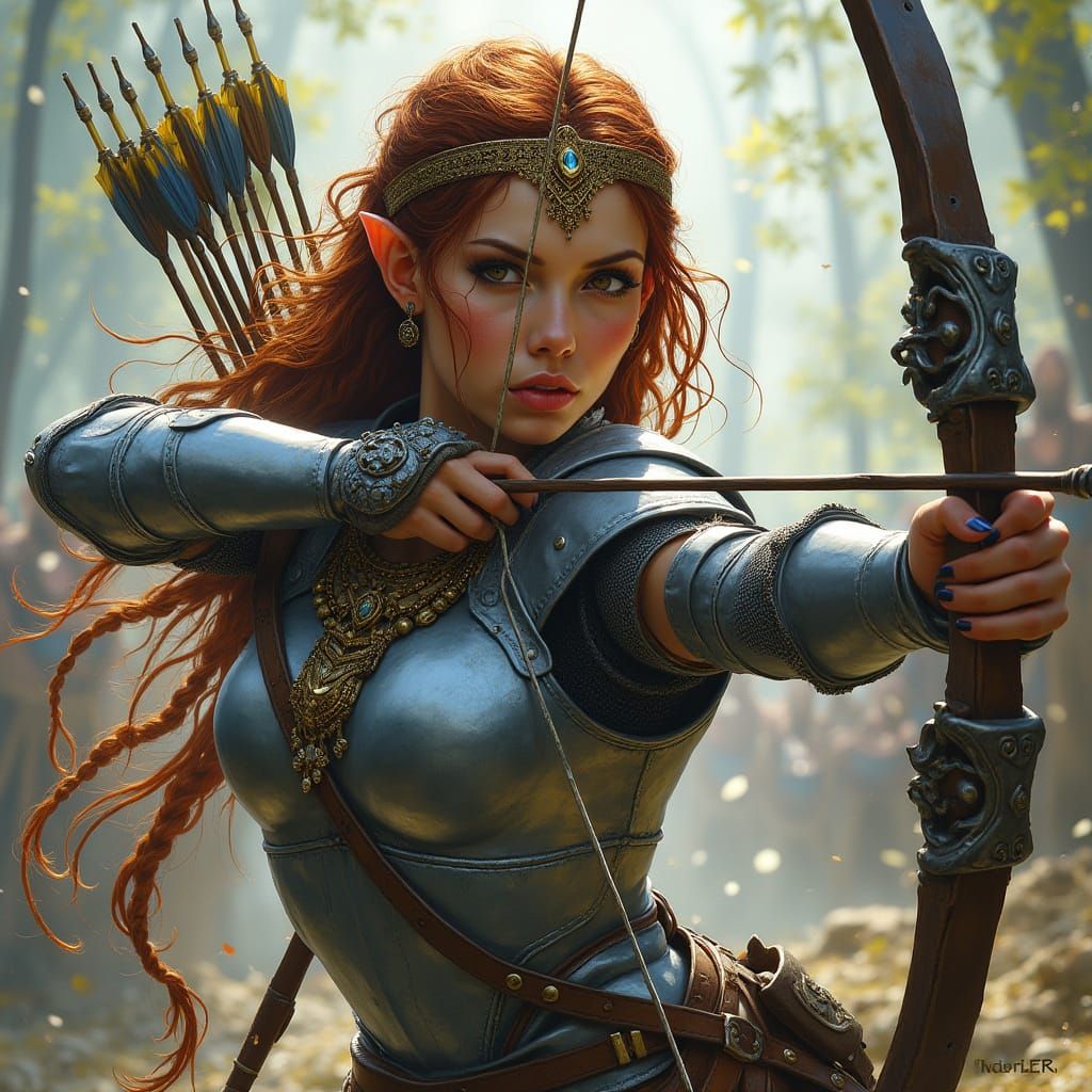 Armored wood elf - Regal Wood Elf Warrior in Epic Fantasy Ar...