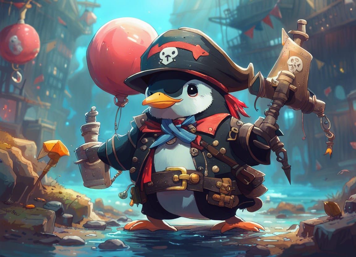 "Cute little penguin pirate Pokémon creature!!! Pirate!! Pirate themed ...