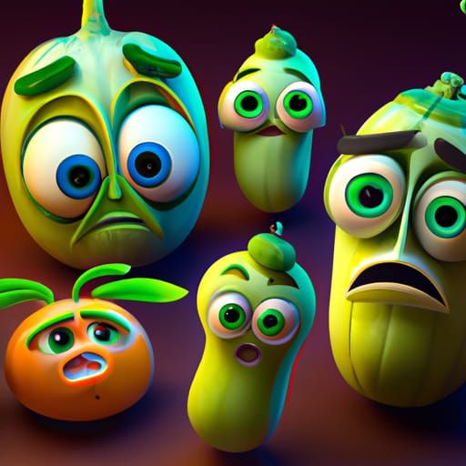 Scared Veggies - AI Generated Artwork - NightCafe Creator
