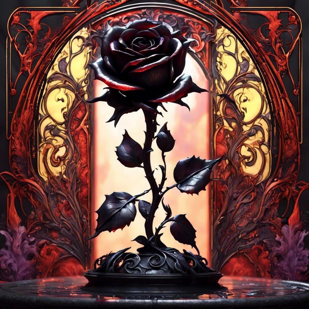 Wrought-Iron Withering Rose - AI Generated Artwork - NightCafe Creator