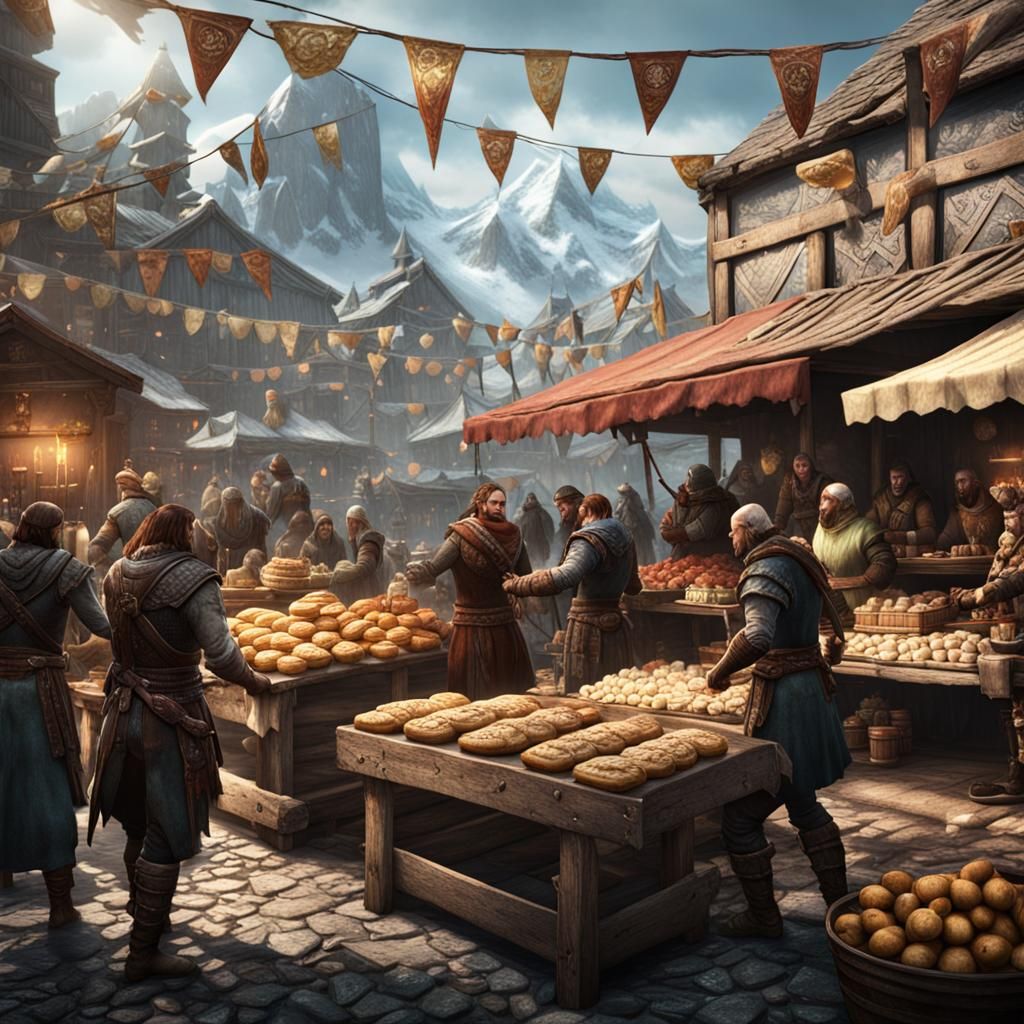 Skyrim market. I wish it was real life! :) - AI Generated Artwork ...
