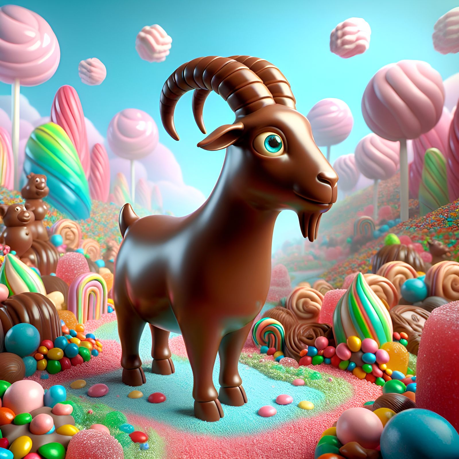 Chocolate Mountain Goat (2) - AI Generated Artwork - NightCafe Creator