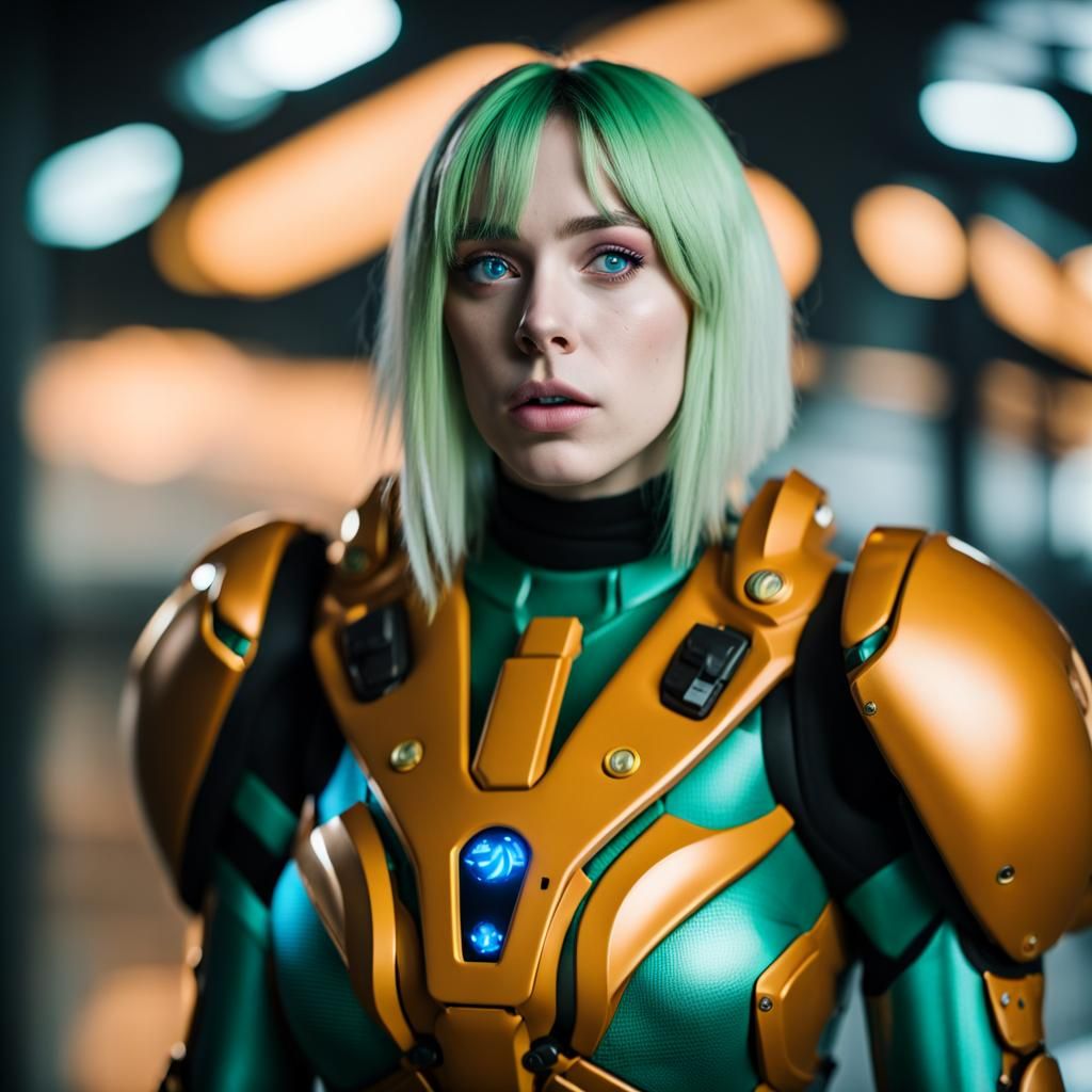Billie Eilish as Samus - AI Generated Artwork - NightCafe Creator
