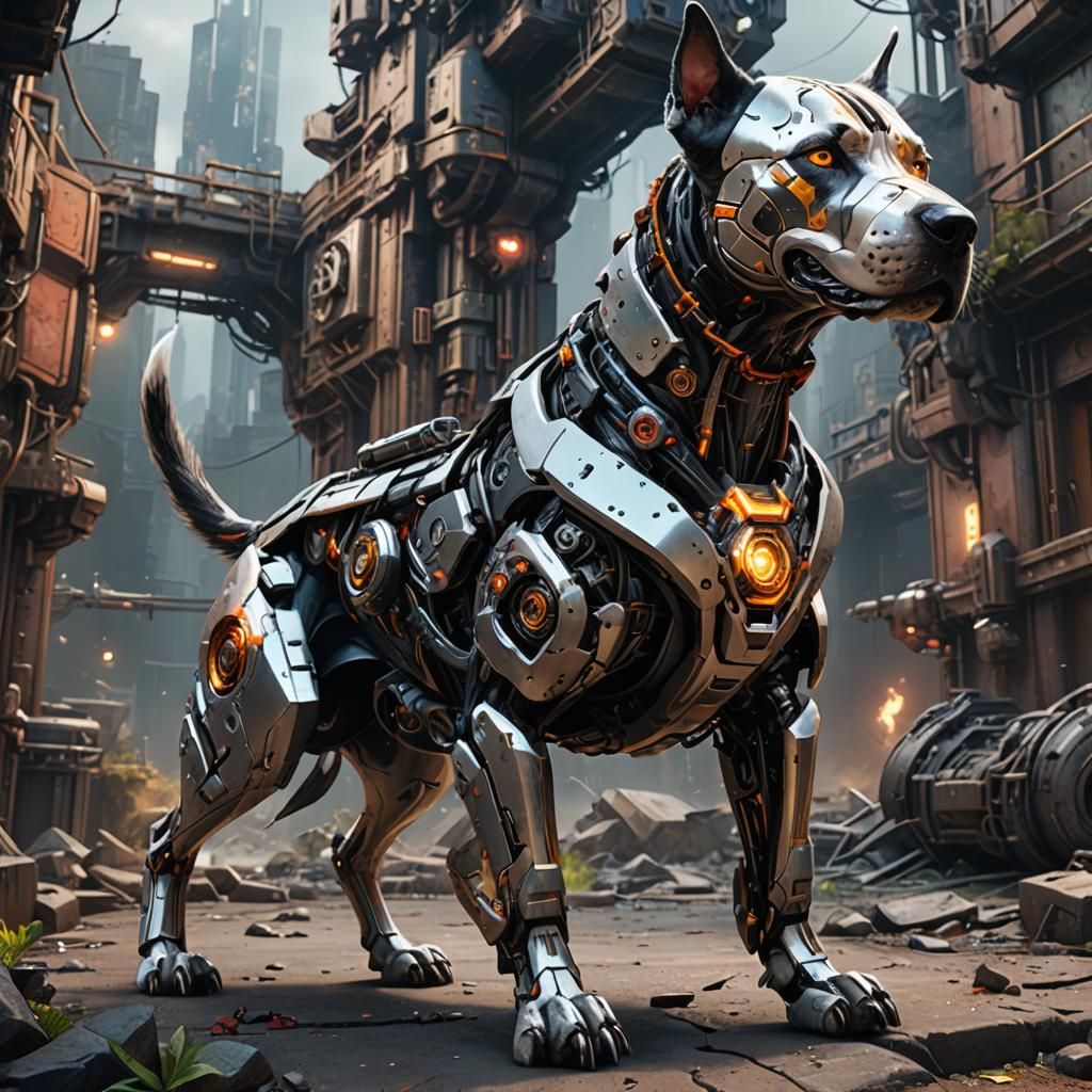 Cyborg Dog - AI Generated Artwork - NightCafe Creator