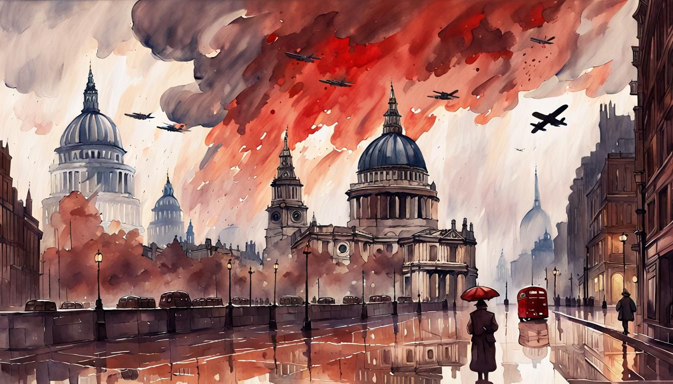 London during the Blitz - AI Generated Artwork - NightCafe Creator