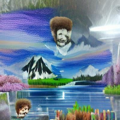 Bob Ross - AI Generated Artwork - NightCafe Creator