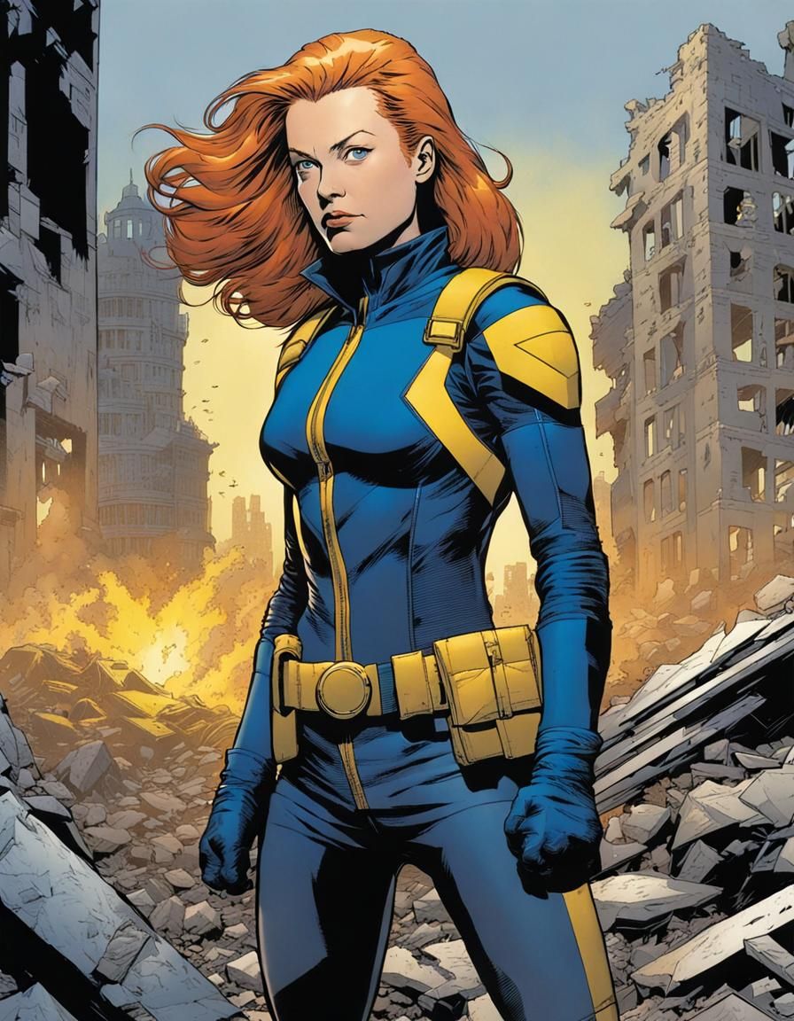 by Andy Kubert :: waist-up portrait of one ginger female x-men ...