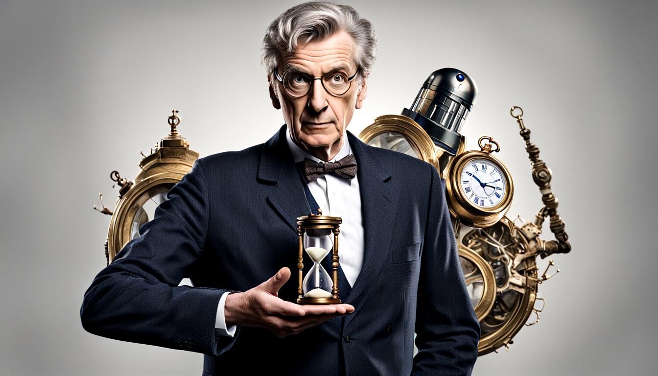 Time Lord, Dr. Who Holding an Hourglass - AI Generated Artwork ...
