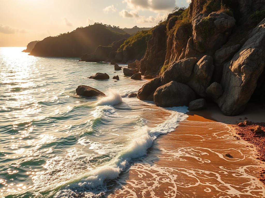 Gulf of America - Vibrant Colombian Coastline in Hyperrealis...