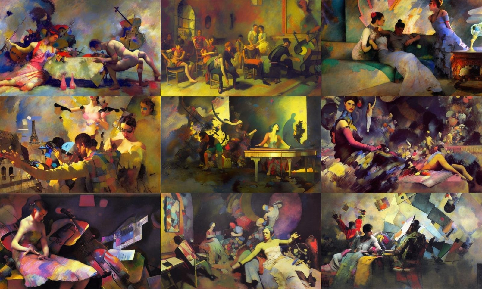 Solfège, Radical Maniacs; Pino Daeni, Paris Bordone, Kandinsky, shadow ...